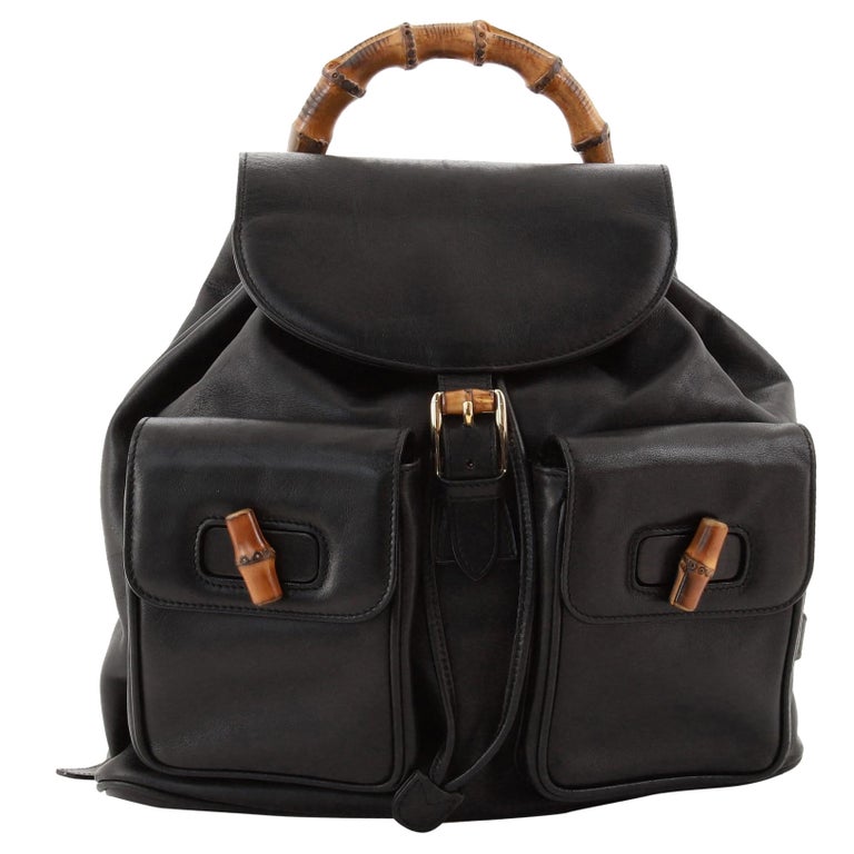 Gucci Vintage Bamboo Backpack Leather Medium at 1stDibs