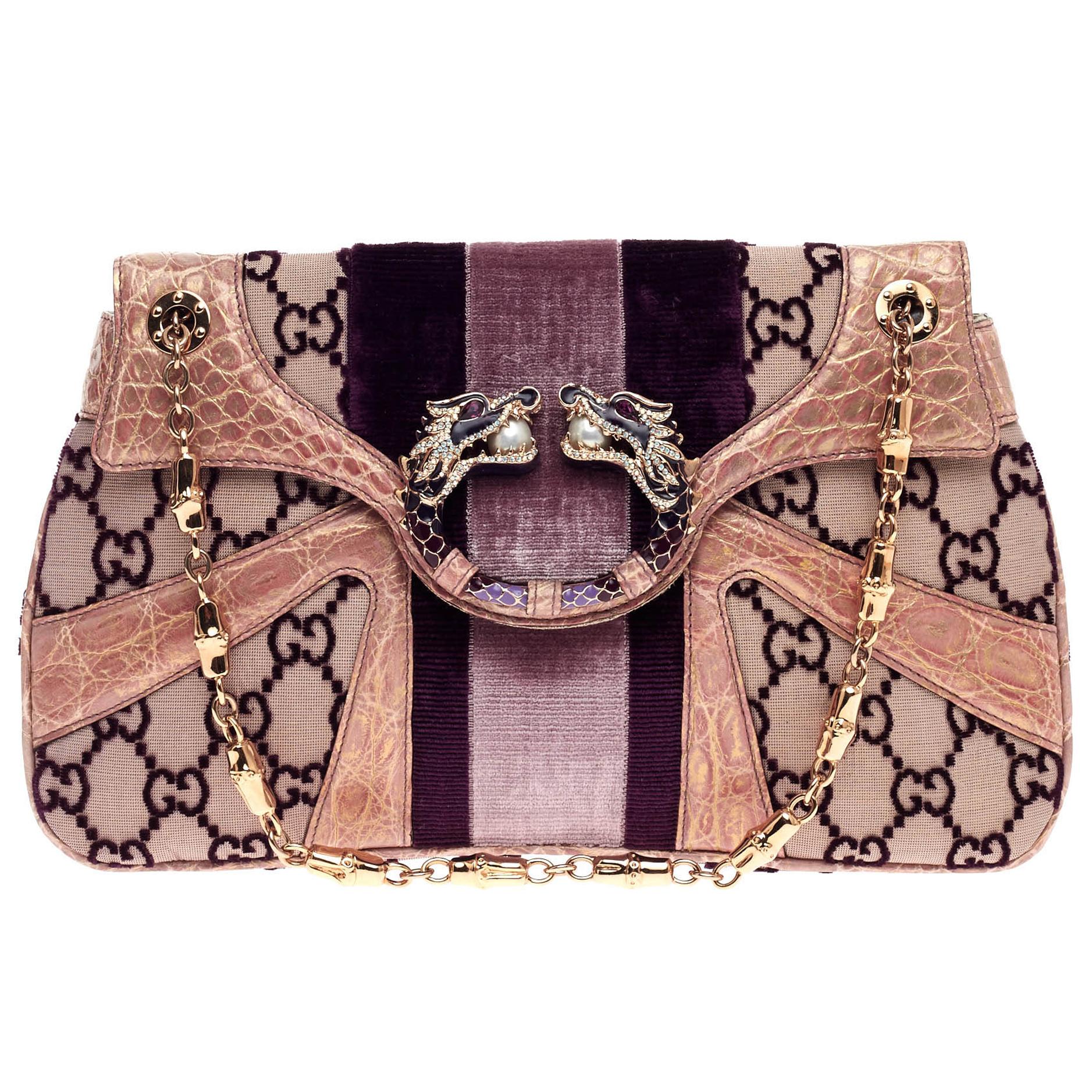 Gucci Jeweled Dragon Bag Velvet Monogram at 1stDibs | gucci dragon bag ...