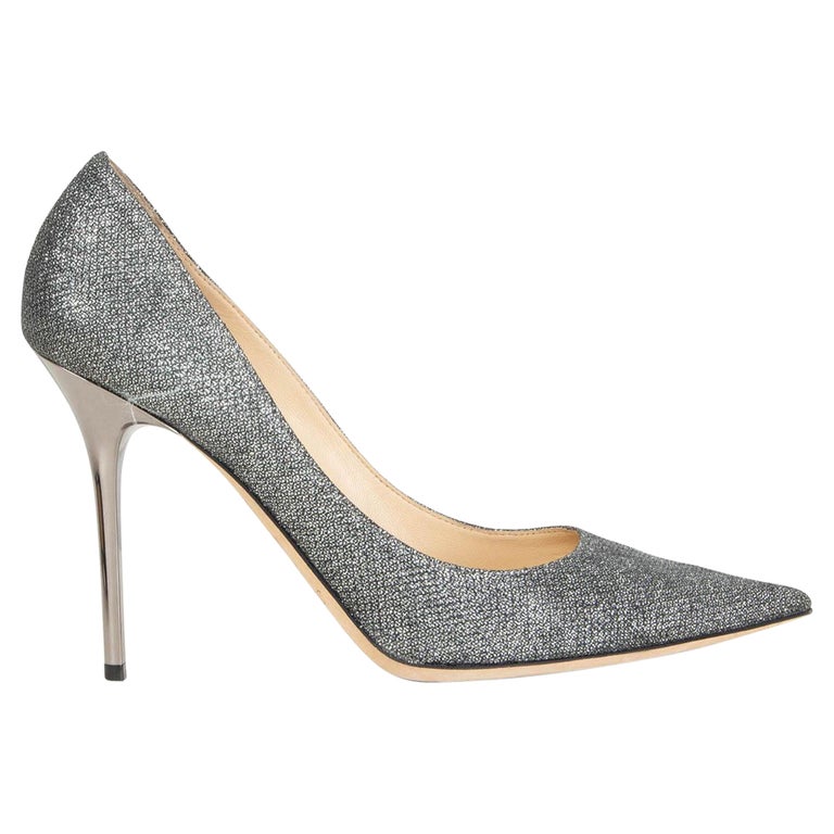 JIMMY CHOO anthracite grey LOVE 100 GLITTER Pumps Shoes 39 at 1stDibs