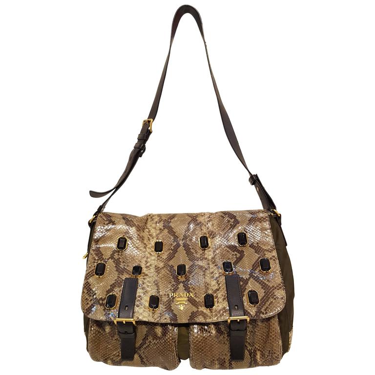 Prada Jeweled python messenger bag at 1stDibs