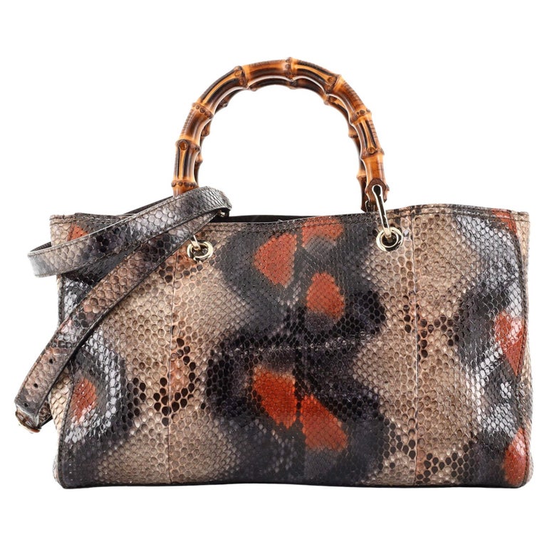 Gucci Bamboo Shopper Tote Python Medium at 1stDibs