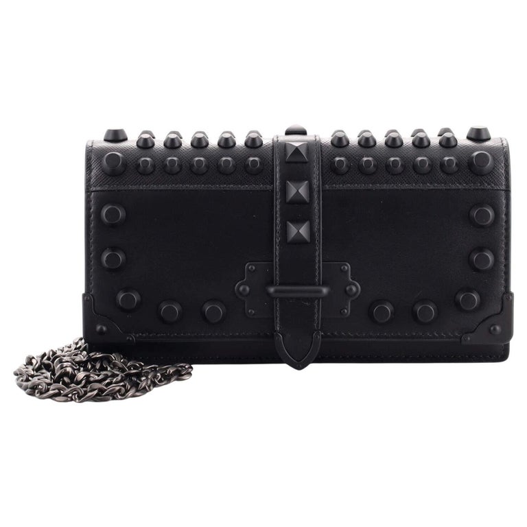 Prada Cahier Crossbody Bag Studded City Calf and Saffiano Leather Mini at 1stDibs