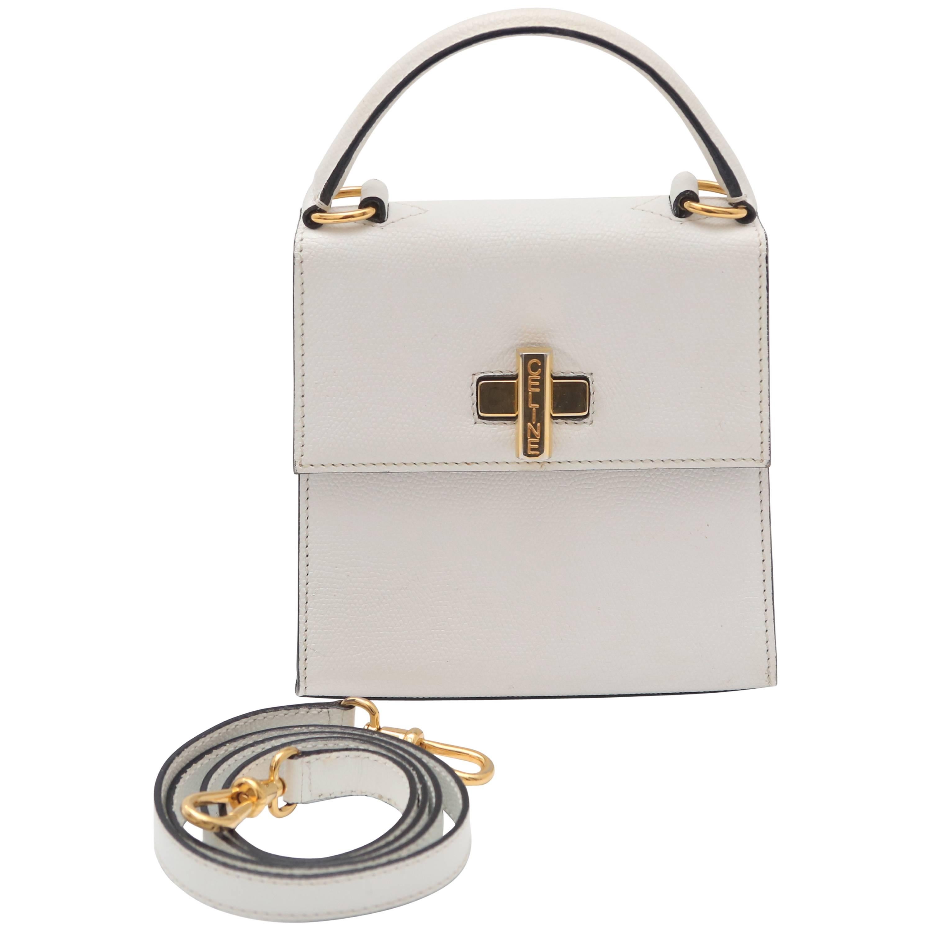 Celine 90s Kelly Style Bag W/ Shoulder Strap at 1stDibs | celine kelly ...