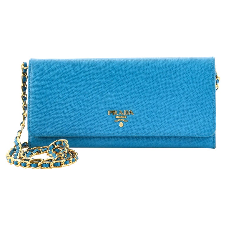 Prada Wallet on Chain Saffiano Leather at 1stDibs