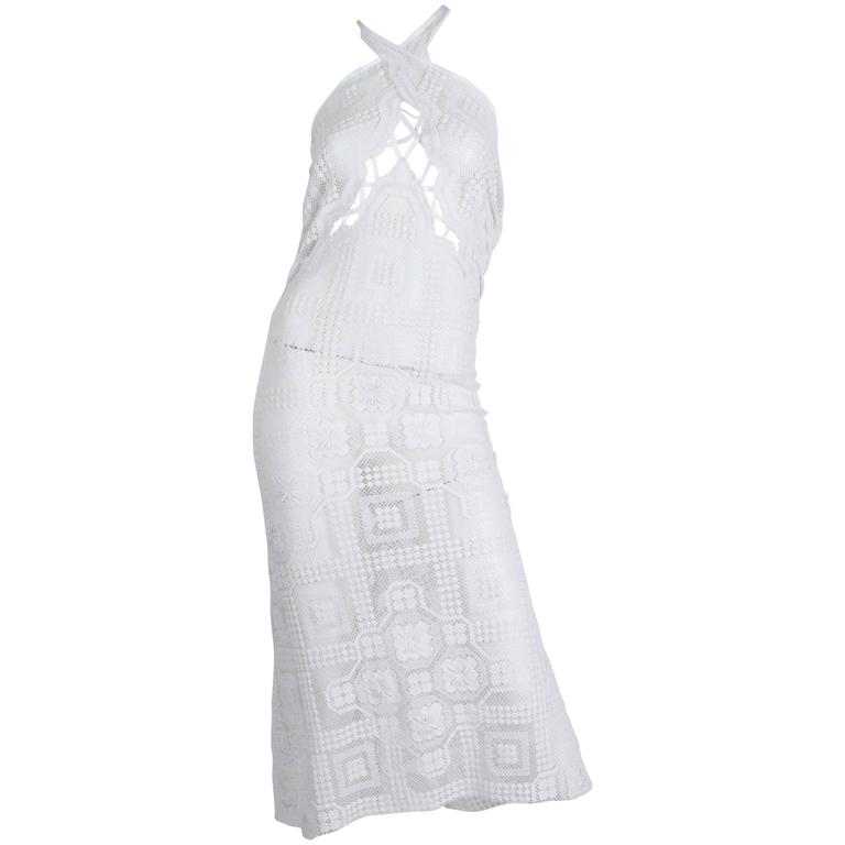 Handmade Lace Backless Dress at 1stDibs