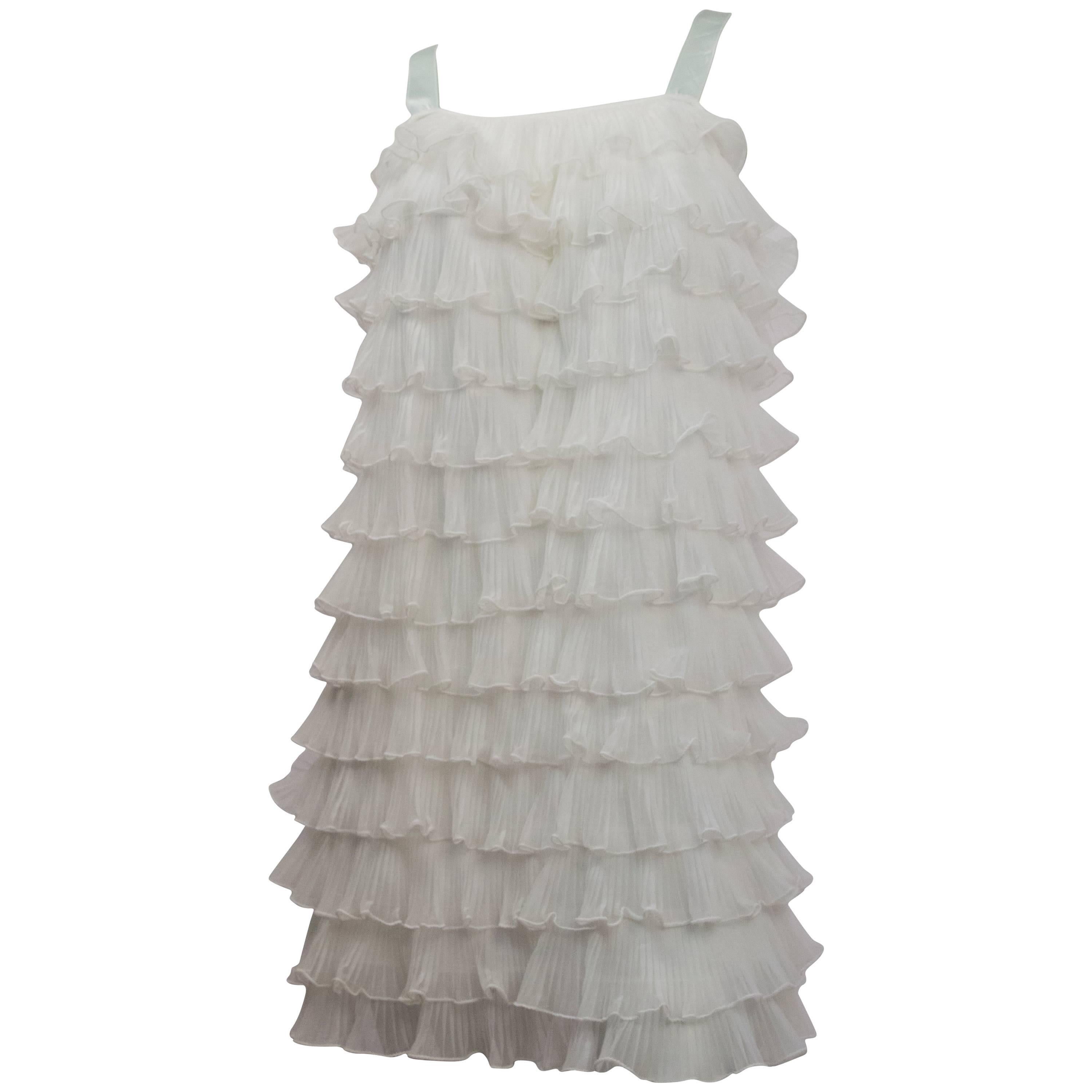 60s Tiered Ruffle Shift Dress at 1stDibs | tiered ruffle-trim shift dress
