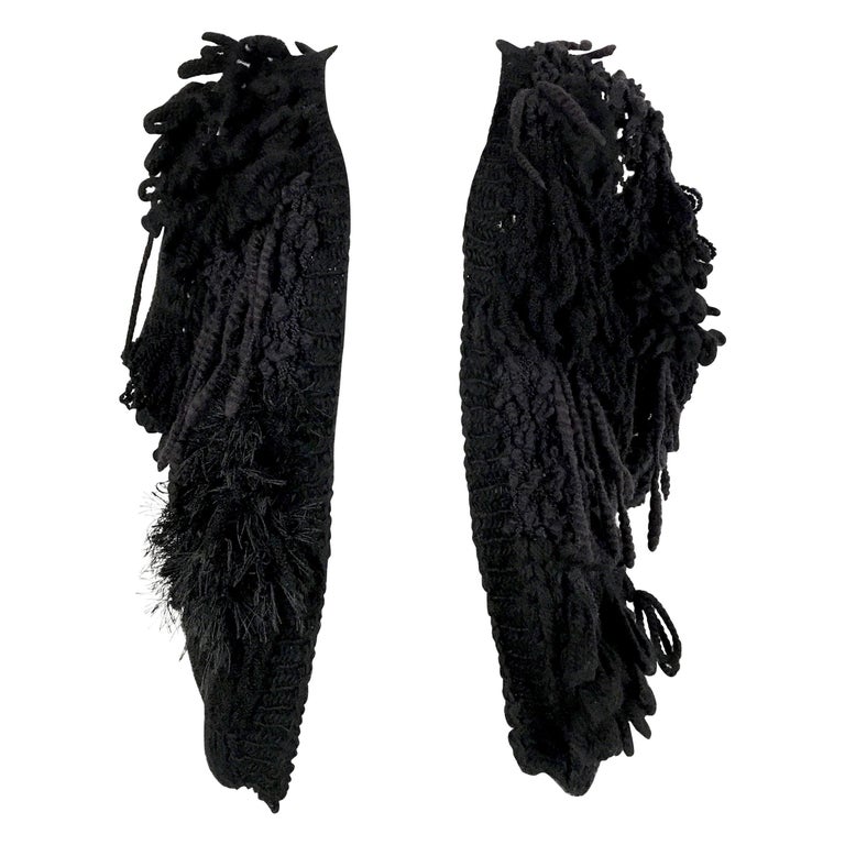 RODARTE black hand-knit and looped cardigan sweater runway 2009 For ...