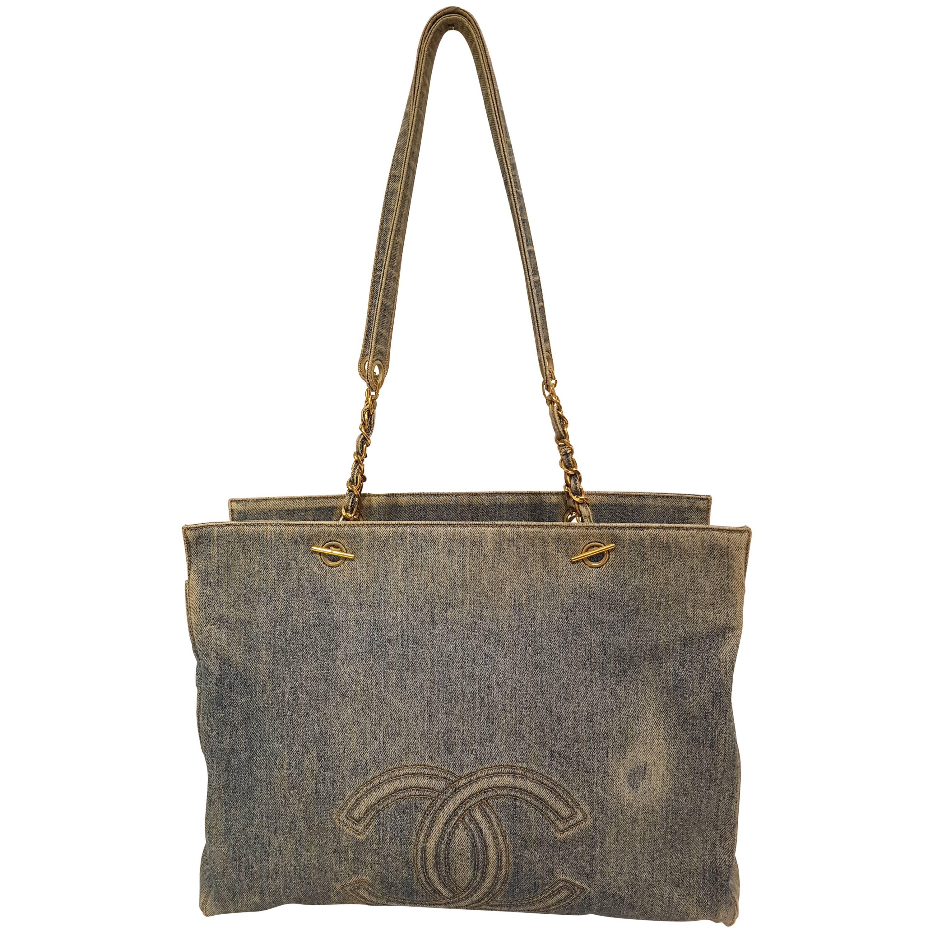 Chanel Denim Bag - 27 For Sale on 1stDibs