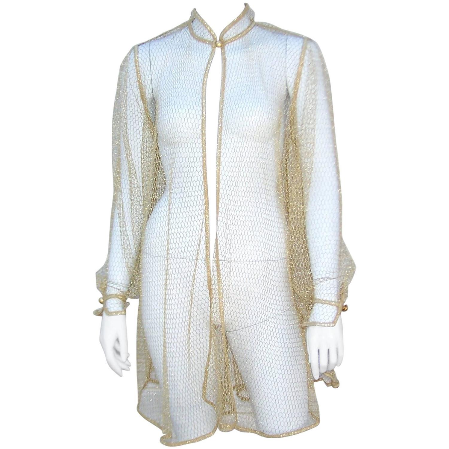 c.1970 Gottex Gold Fishnet Swimsuit Cover-Up at 1stdibs