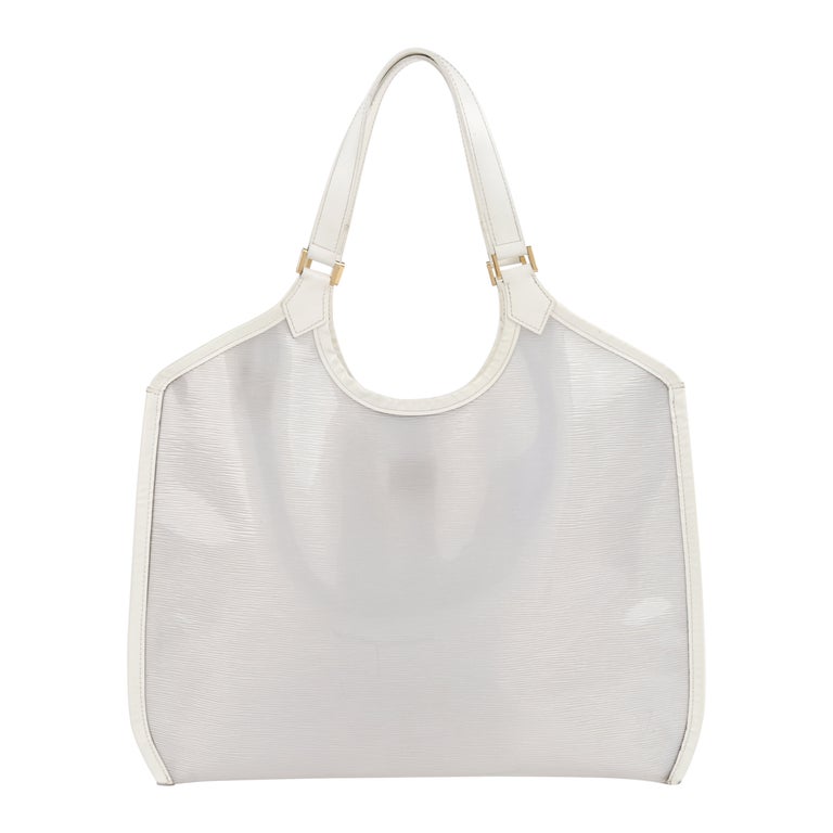 LOUIS VUITTON S/S 2001 White Translucent Epi Baia Plage Top Handle Tote ...