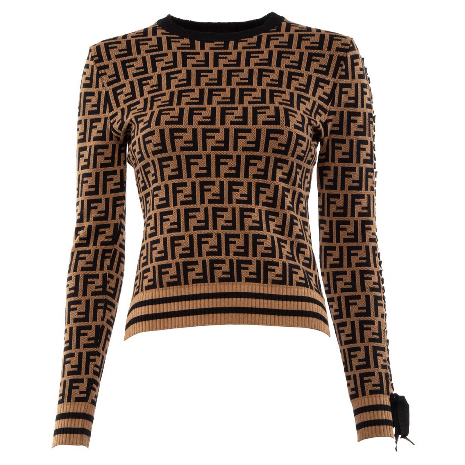 Pre-Loved Fendi Women's Knit Long Sleeve Turtle Neck For Sale at 1stDibs