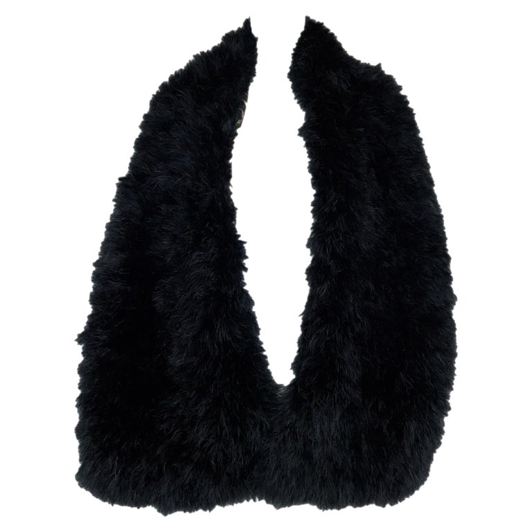 F/W 2006 Roberto Cavalli Black Feather Wide Long Boa Wrap Stole For ...