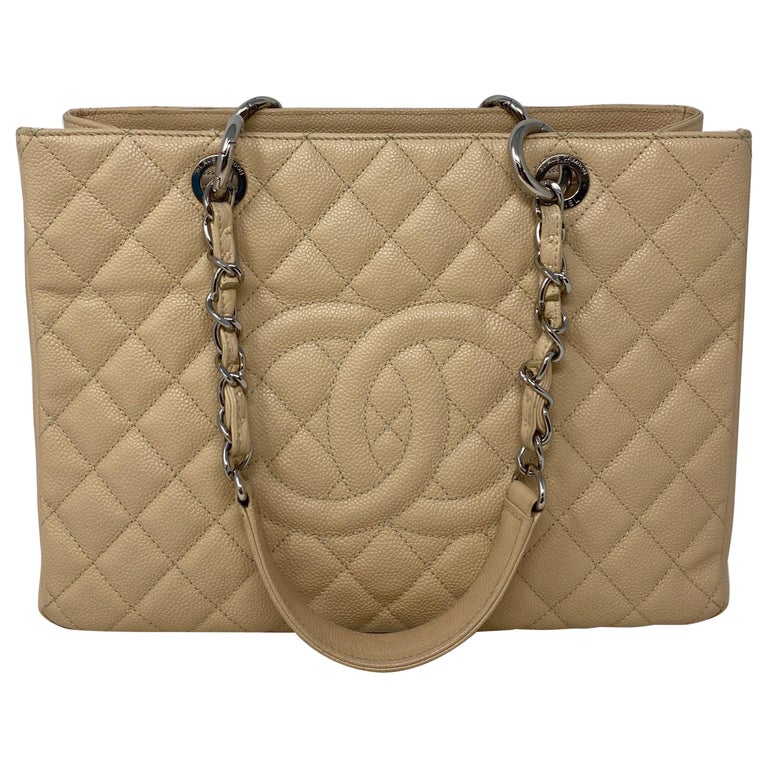 Chanel Beige Grand Shopper Tote Bag For Sale at 1stDibs