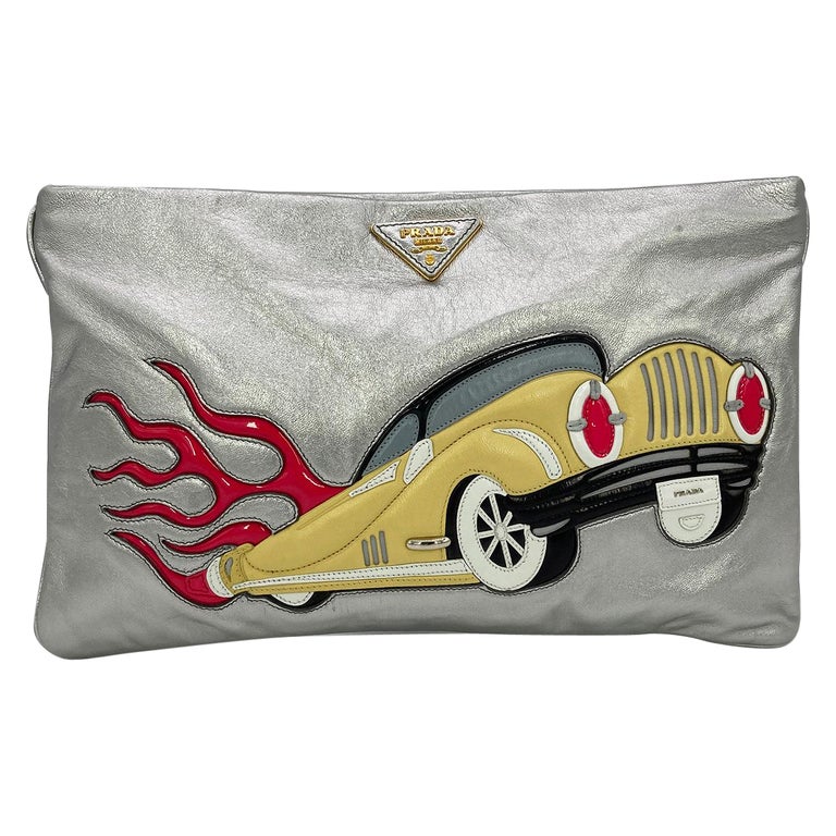 RARE Prada Hot Rod Classic Car Clutch Pochette For Sale at 1stDibs
