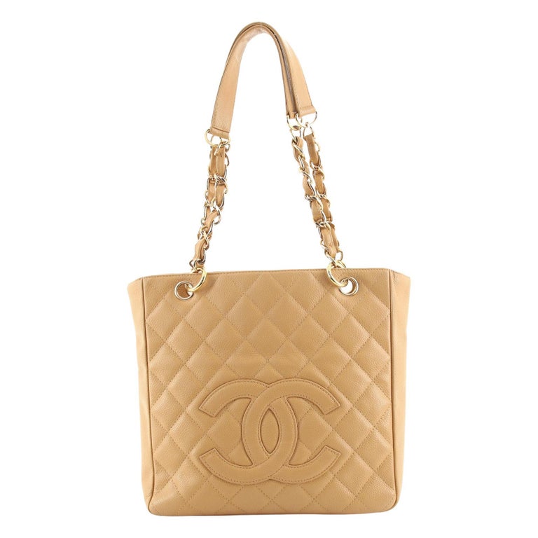 Chanel Petite Shopping Tote Quilted Caviar at 1stDibs