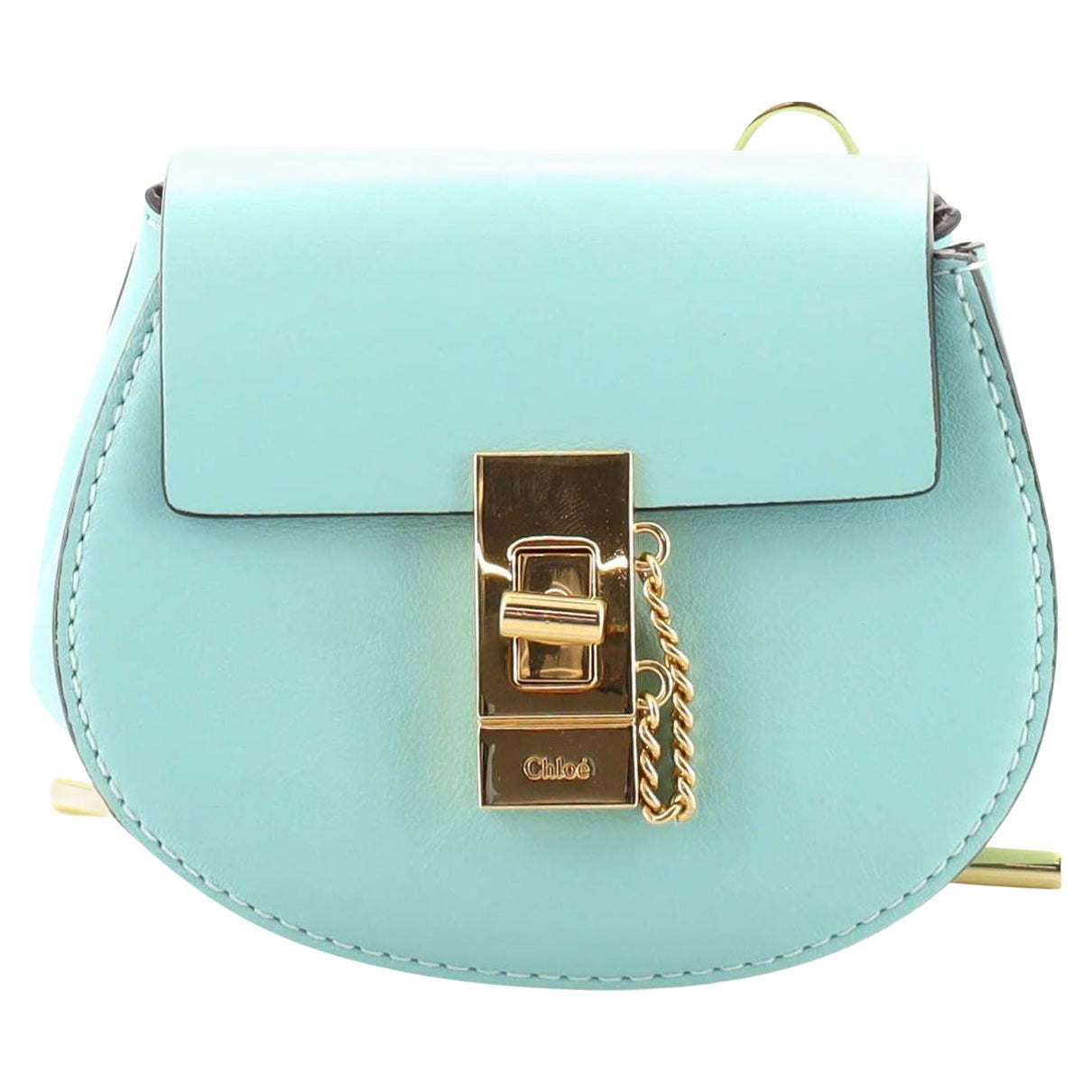 Chloe Blue Lagoon Pebbled Leather Limited Edition Medium Sally Flap ...