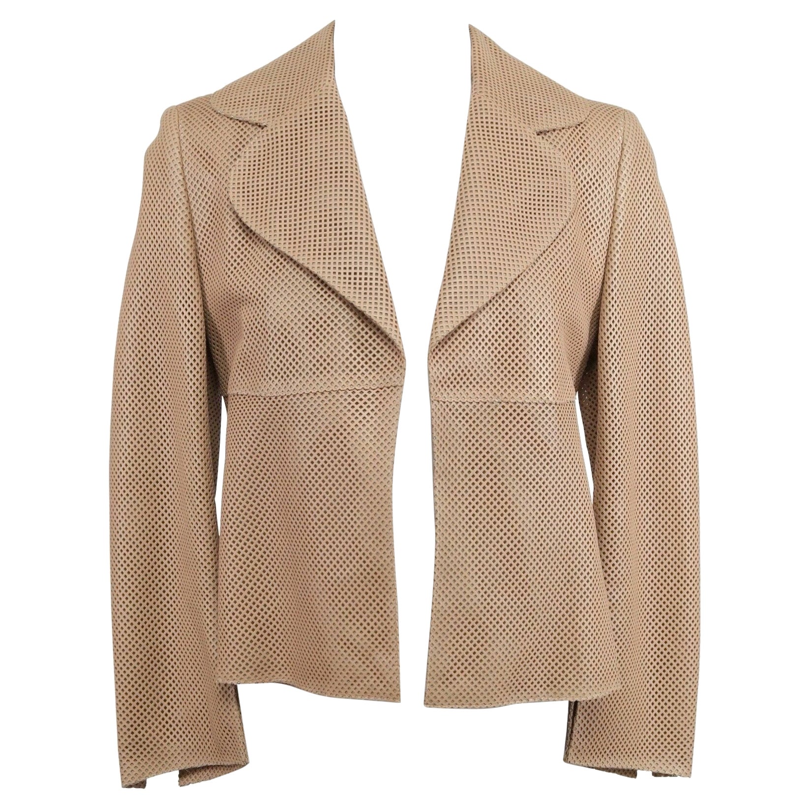 AKRIS Size 8 Gold and Green Plaid Silk Cropped Belted Blazer For Sale ...