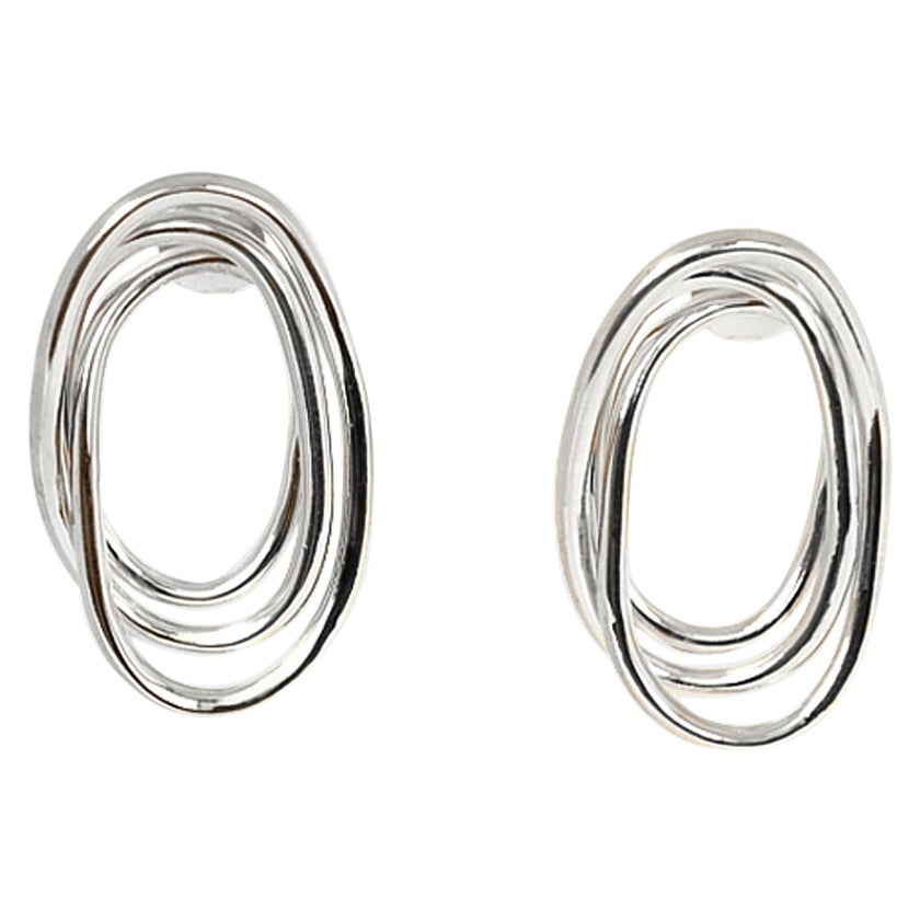 Triple Loop Diamond Drop Earrings at 1stDibs