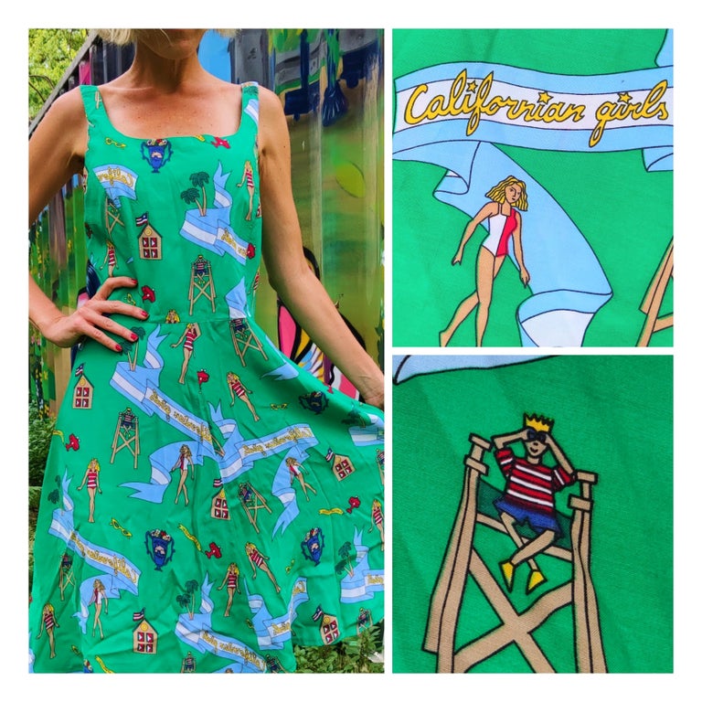 JC de Castelbajac - Robe de plage vintage Californian Girl Girls - En ...