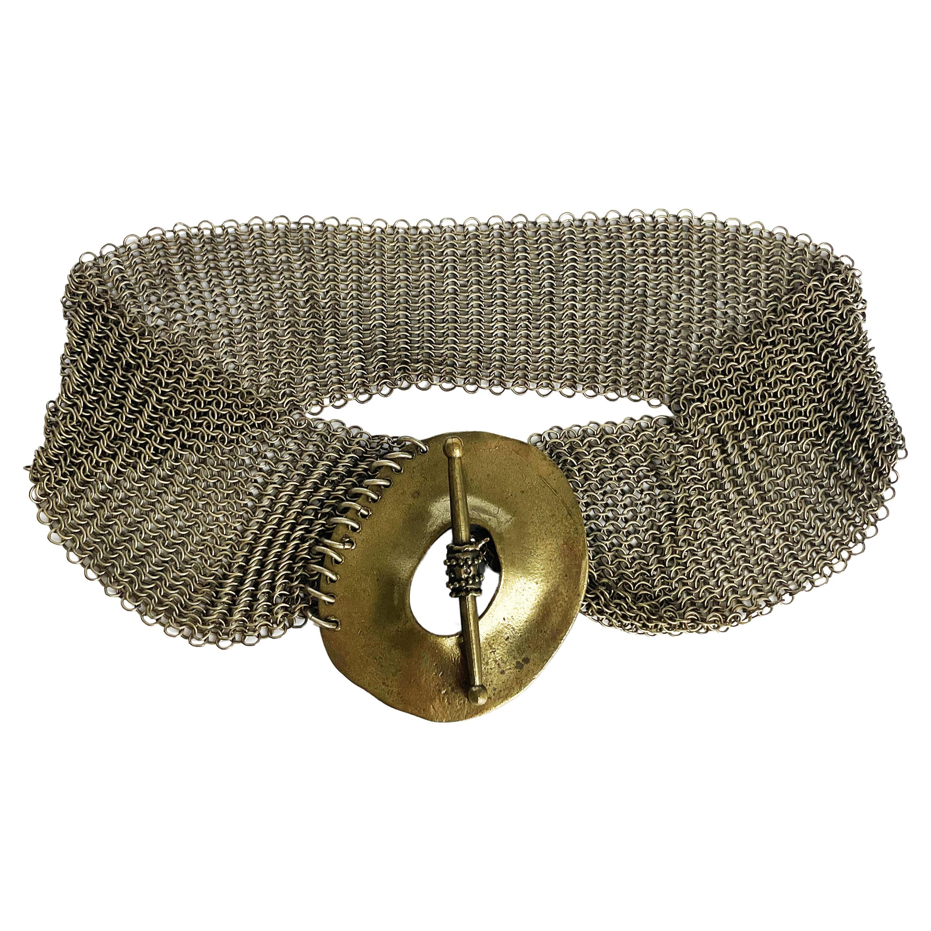 Classic Gold Chain Mail Bib Necklace by Designer Whiting and Davis For ...