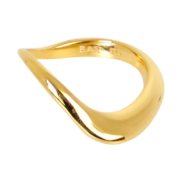 Large Organic Curve Ring, 18 Carat Gold Plated Recycled Silver (Large ...