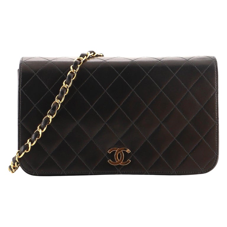 Chanel Vintage Full Flap Bag Quilted Lambskin Small at 1stDibs