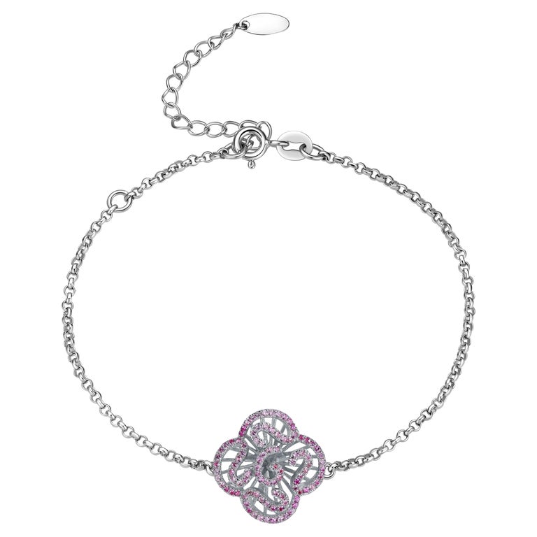 Fei Liu Pink Cubic Zirconia White Rhodium Plated 925 Silver Stacking ... Fei Liu Pink Cubic Zirconia White Rhodium Plated 925 Silver Stacking ...