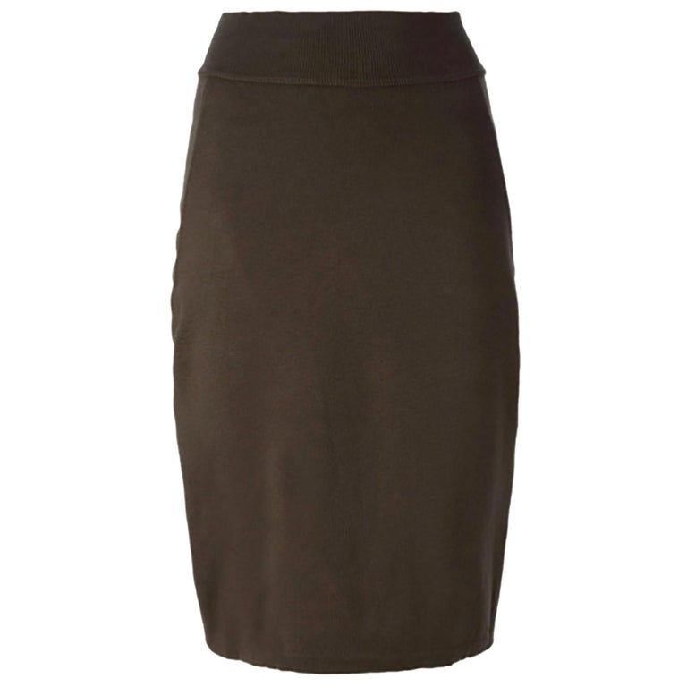 Alaia Brown Pencil Skirt For Sale at 1stDibs