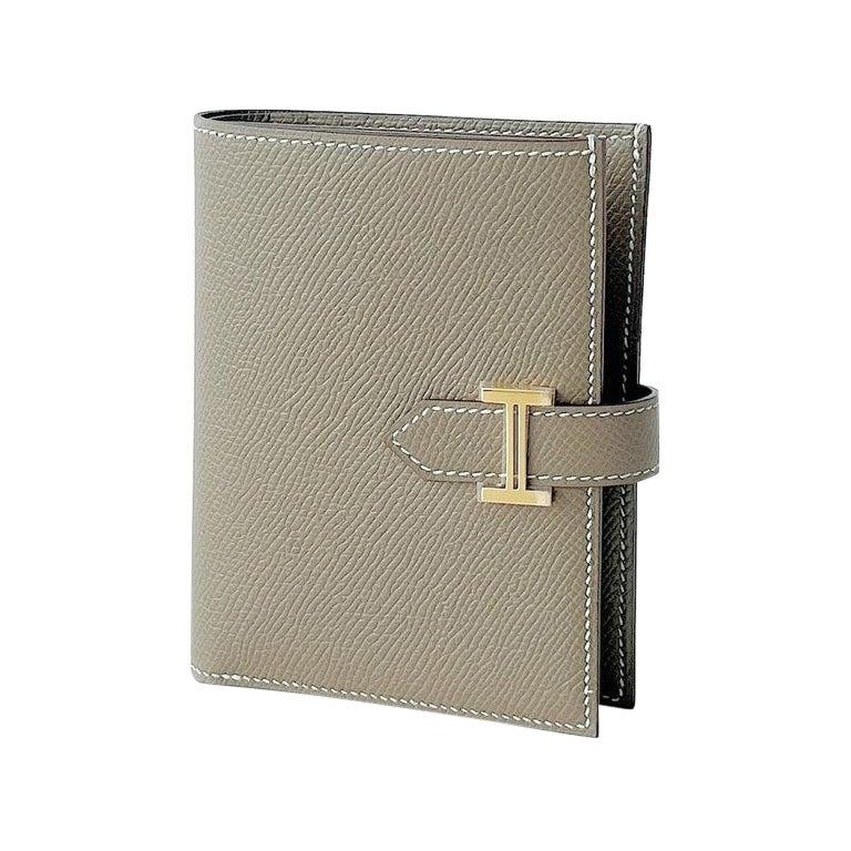 Hermès Bearn Compact Wallet - Etoupe - Gold Hardware at 1stDibs