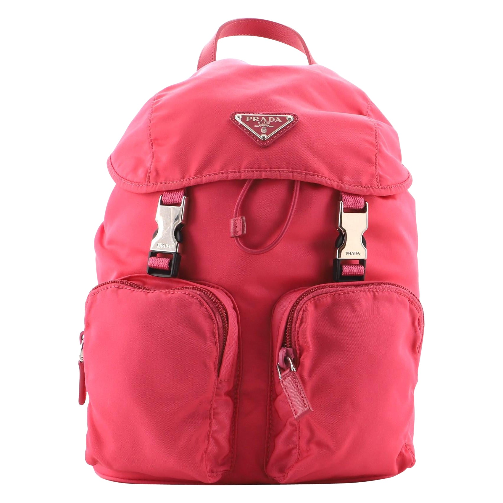 Prada Double Front Pocket Backpack Tessuto Small at 1stDibs