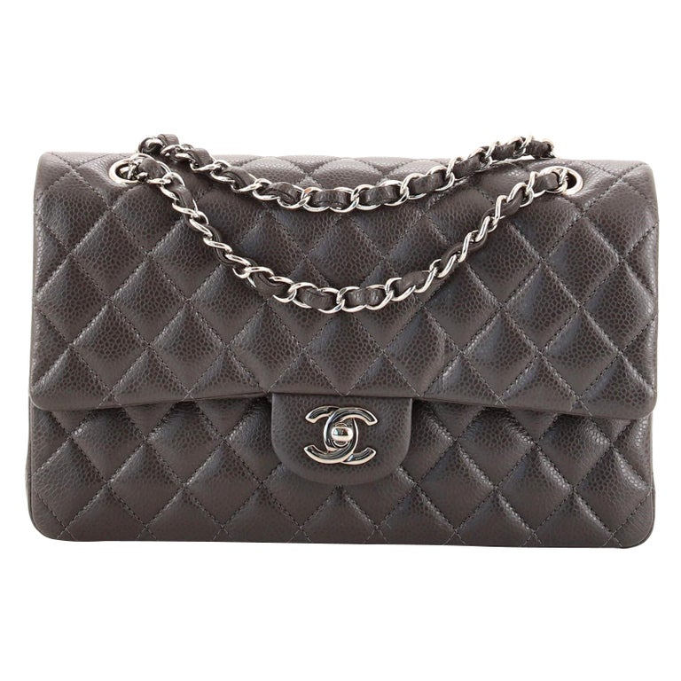 Chanel Classic Double Flap Bag Quilted Caviar Medium For Sale at 1stDibs