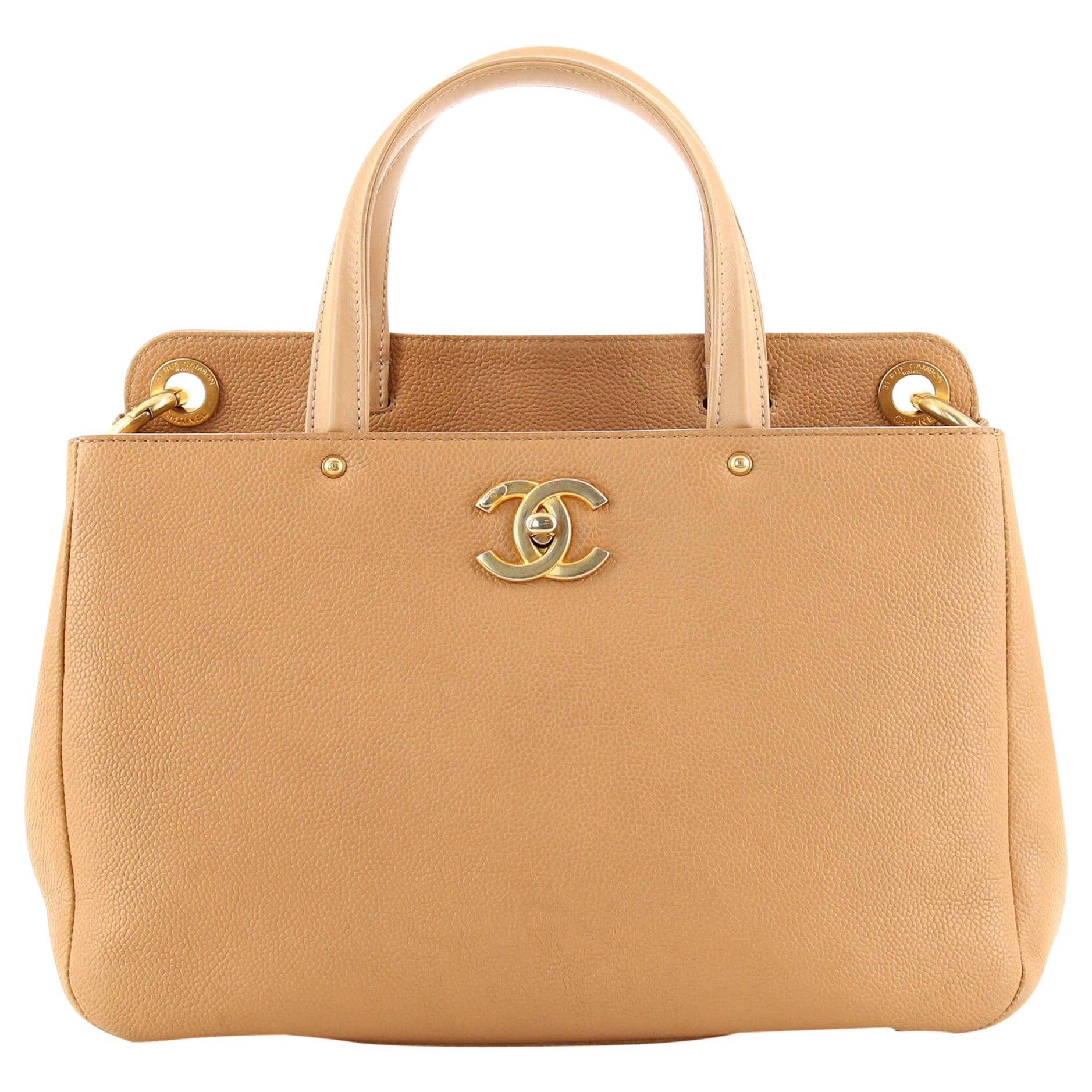 2015 Chanel Orange Canvas Small Deauville Tote at 1stDibs