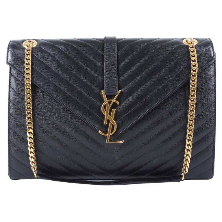 Womens Designer YSL LARGE ENVELOPE CHAIN FLAP BAG For Sale at 1stDibs