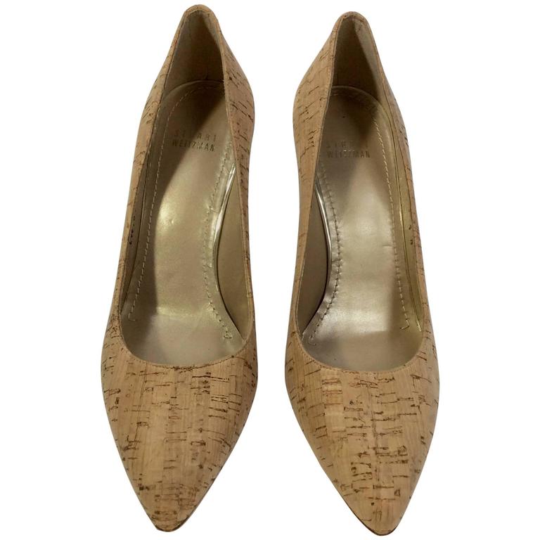 Stuart Weitzman Cork Pumps with Wood Heel For Sale at 1stDibs | stuart ...
