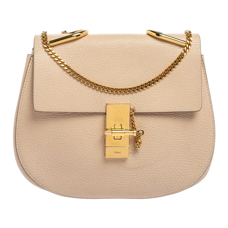 Chloé Cream Leather Medium Drew Shoulder Bag For Sale at 1stDibs