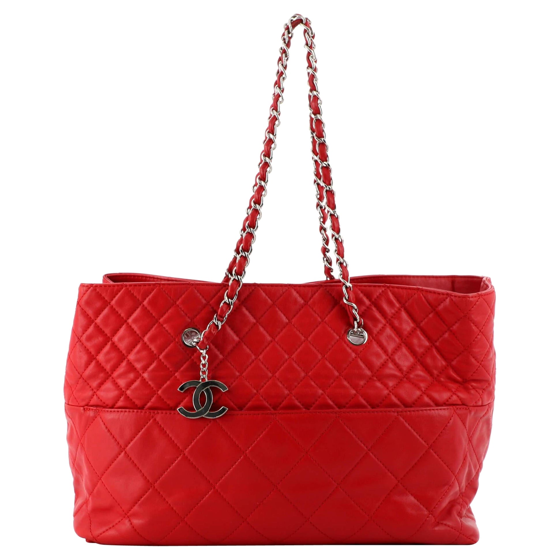 Chanel In The Business Tote Quilted Lambskin North South at 1stDibs