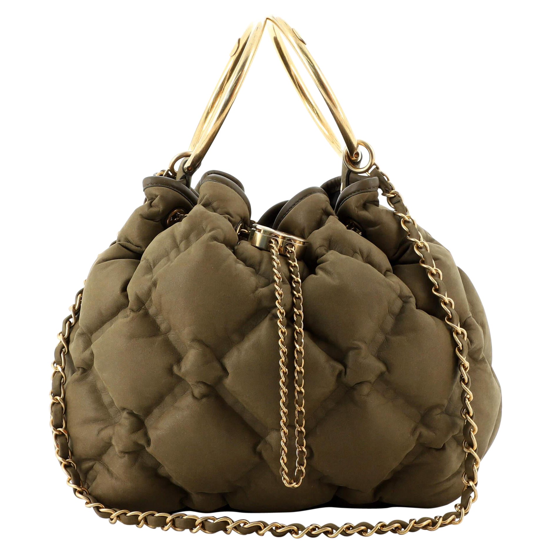 Chanel Chesterfield Bucket Bag Quilted Calfskin Medium For Sale at 1stDibs