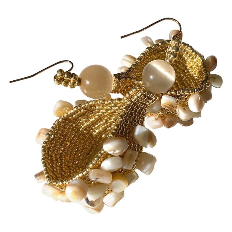 Conchita Gold and Conch Shell Hoop For Sale at 1stDibs