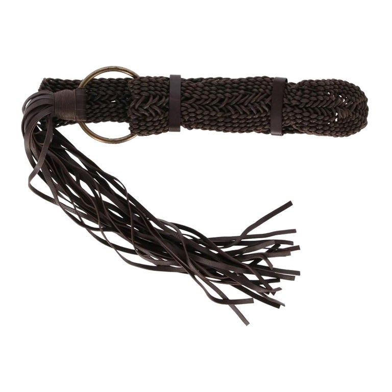 2000s Gianfranco Ferré brown braided rope belt at 1stDibs