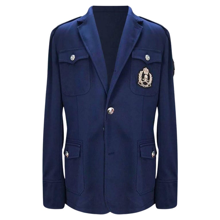 PHILIPP PLEIN DARK BLUE BLAZER JACKET from CELEBRITY CLOSET size 3XL ...