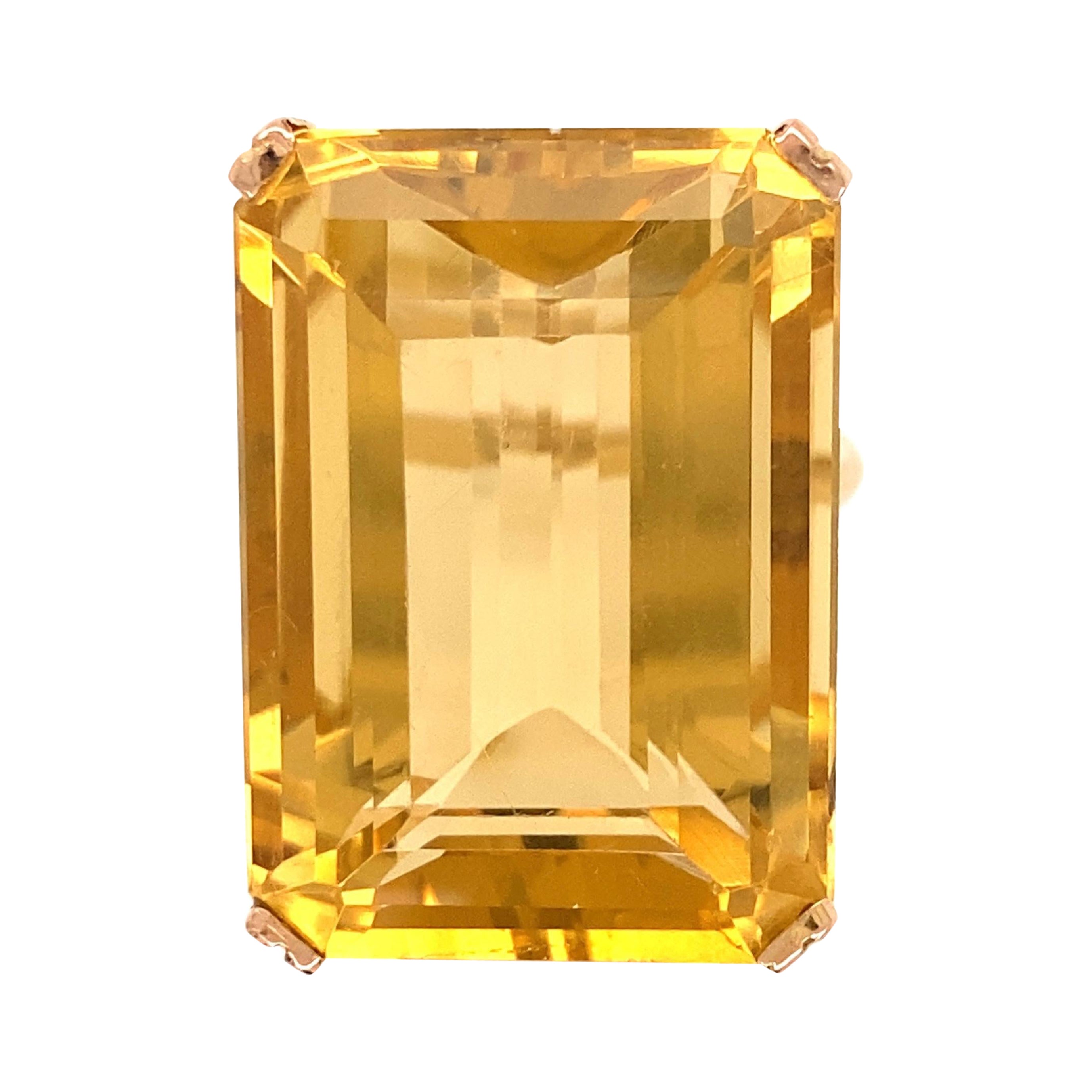 20 Carat Citrine Solitaire 14 Karat White Gold Ring For Sale at 1stDibs ...