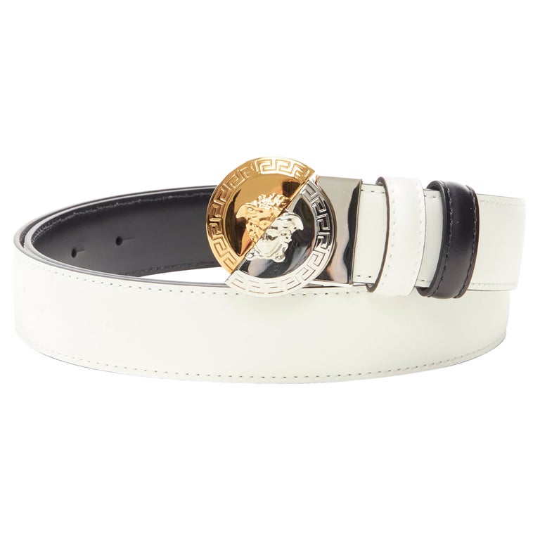 new VERSACE Demi Medusa Reversible black white split coin buckle 100cm ...