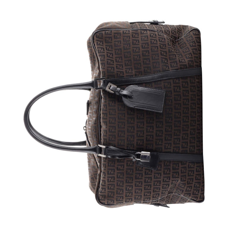 Fendi Vintage Zip Around Duffle Bag Zucchino Canvas Medium at 1stDibs