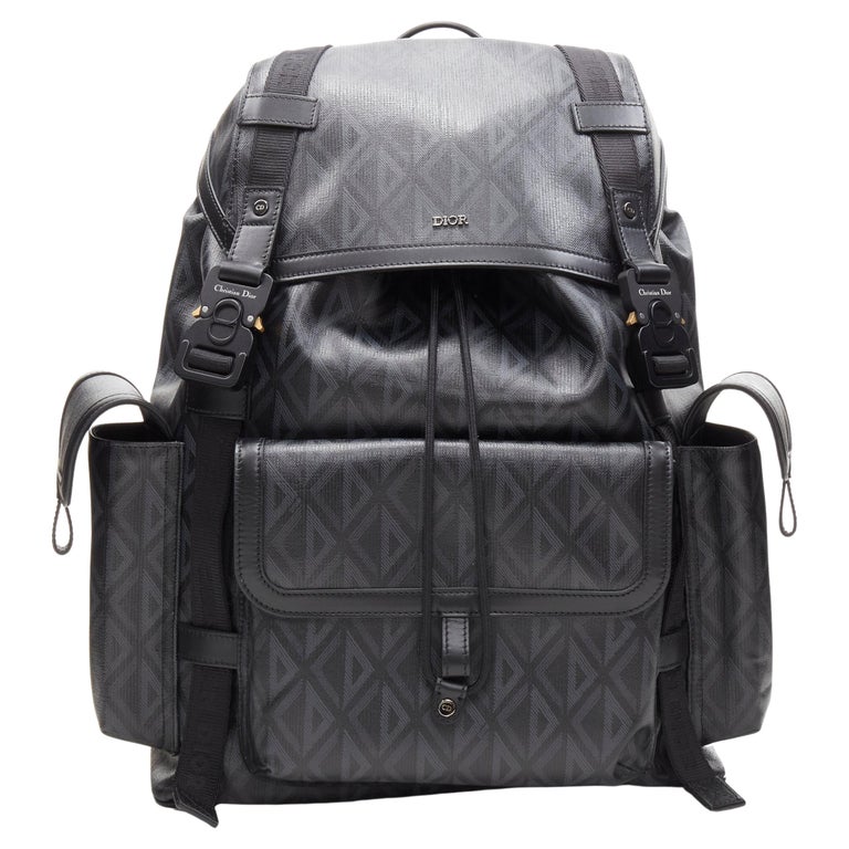 new DIOR 2022 HIt The Road black CD Diamond canvas logo backpack For ...