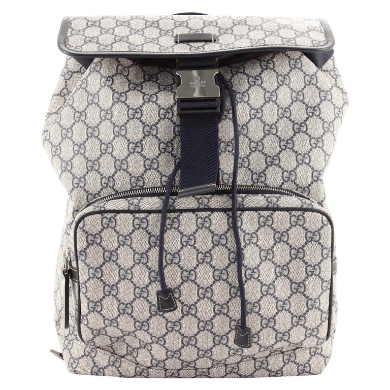 Gucci Buckle Backpack GG Coated Canvas Medium at 1stDibs