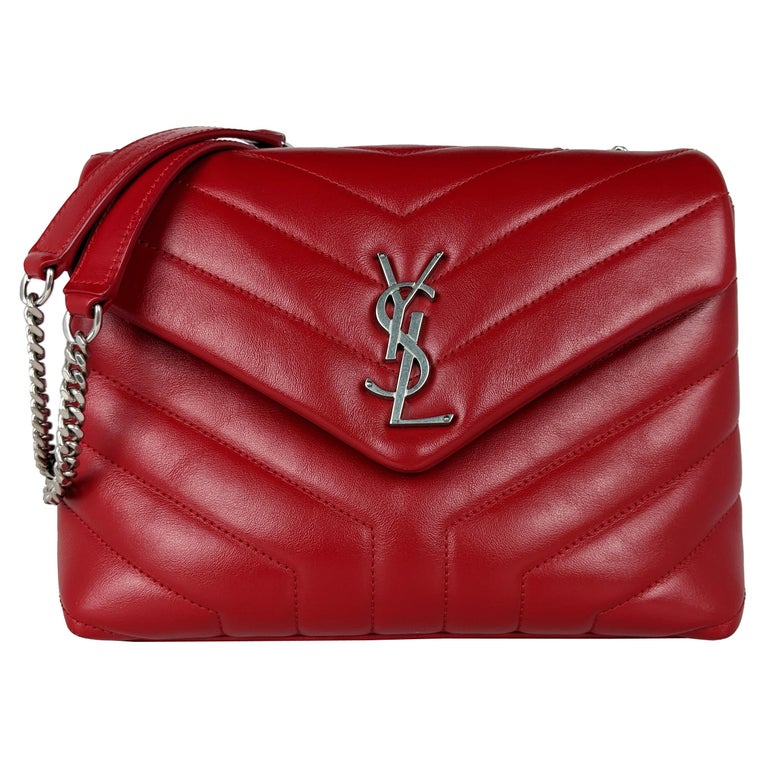 Saint Laurent Red Leather Small Shoulder Bag at 1stDibs