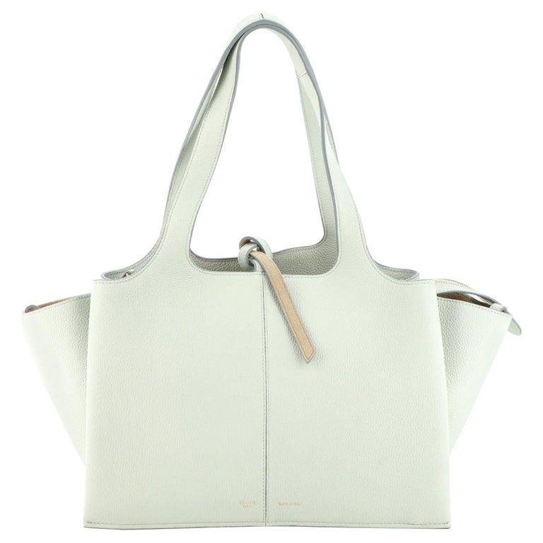 Celine Tri-Fold Shoulder Bag Grained Calfskin Small For Sale at 1stDibs
