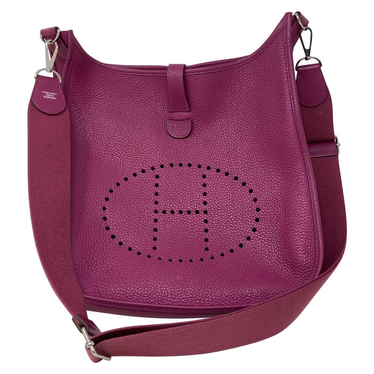 Hermes Fuschia Evelyne GM Bag For Sale at 1stDibs