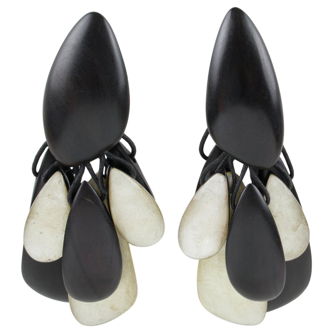 Monies Clip Earrings Resin and Green Glass Beads For Sale at 1stDibs