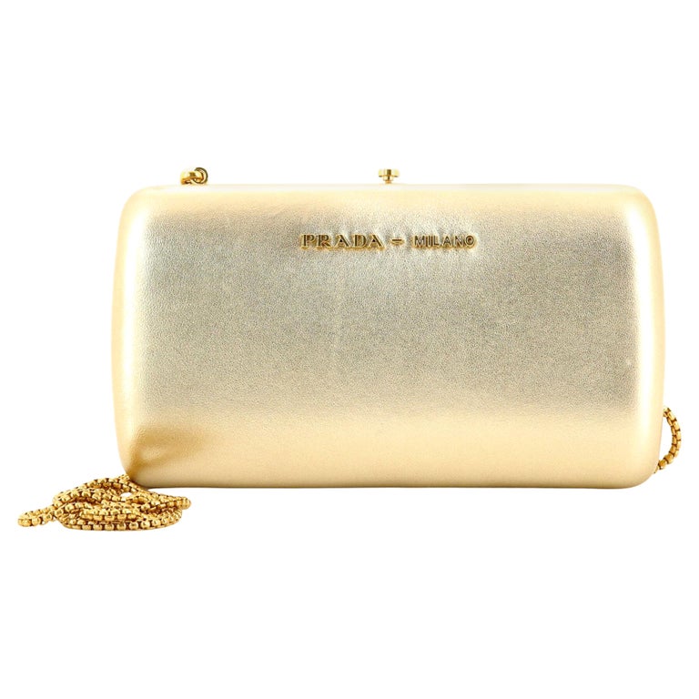Prada Classic Box Clutch Leather at 1stDibs